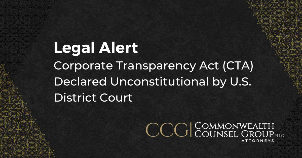 Corporate Transparency Act is Declared Unconstitutional